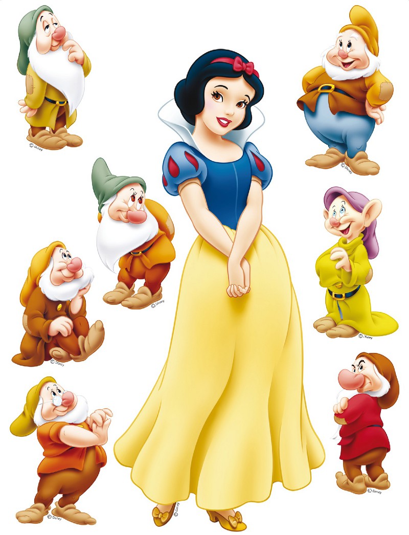 Les 7 nains dans Blanche Neige